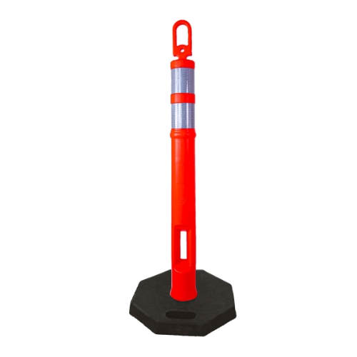 Poste Delimitador Base Negra Con Ranura – Equipos de seguridad Industrial